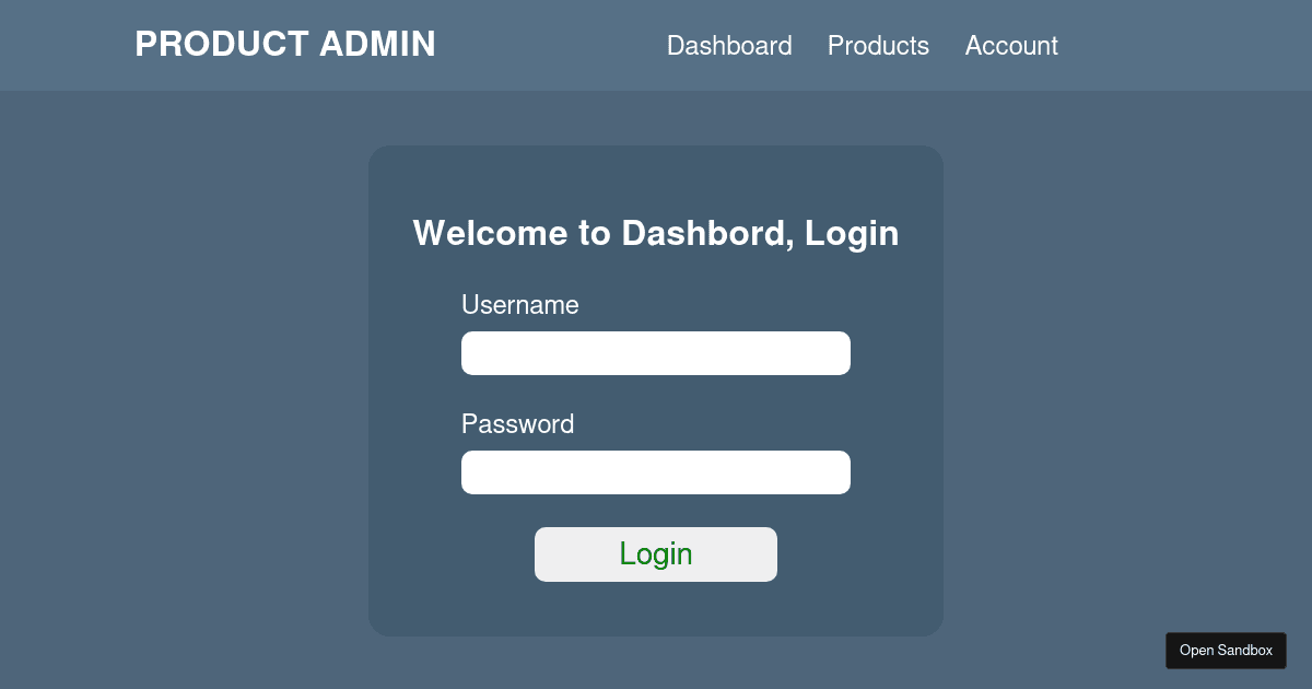 Final Project: ReactJS Admin Panel - Codesandbox