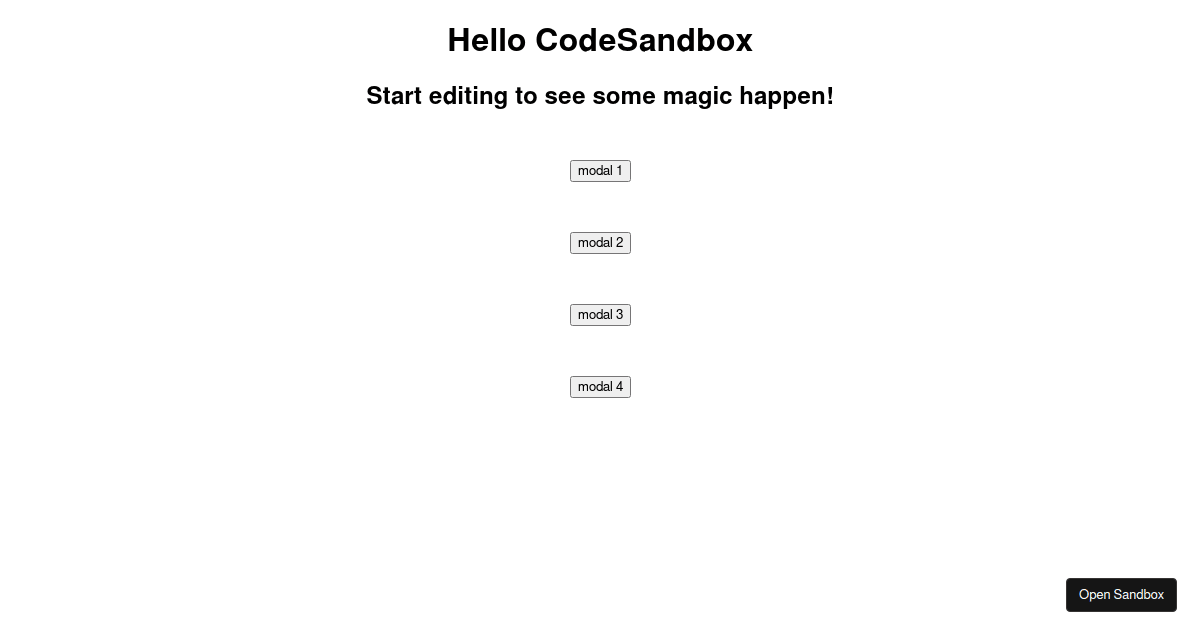 useModal - Codesandbox