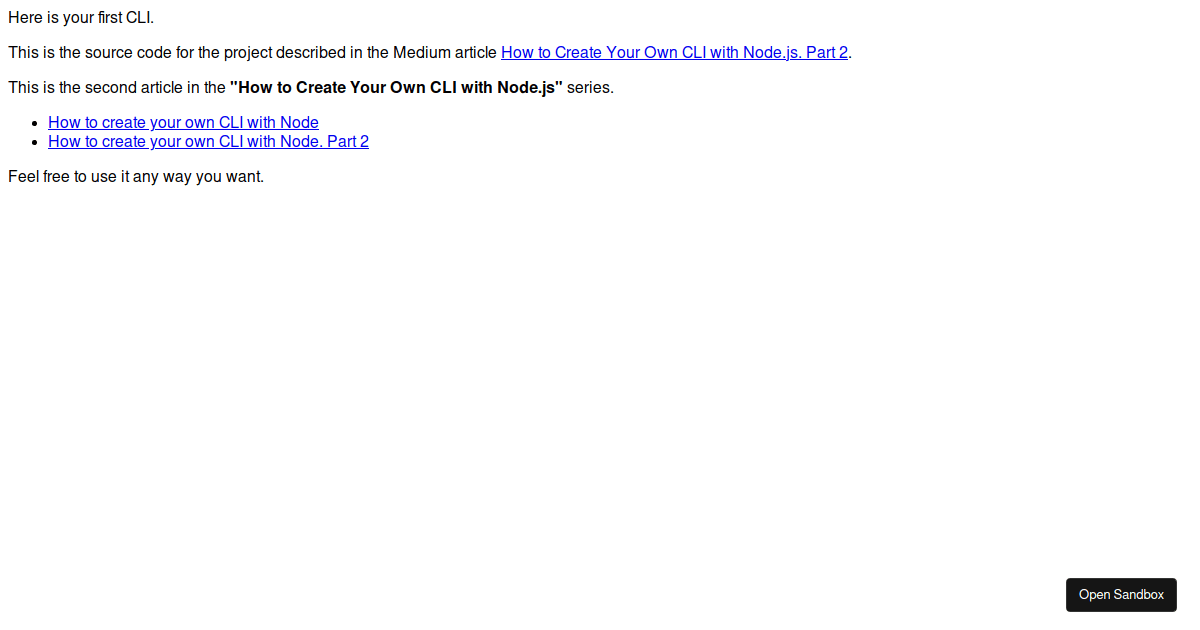 create-project. pt2 - Codesandbox