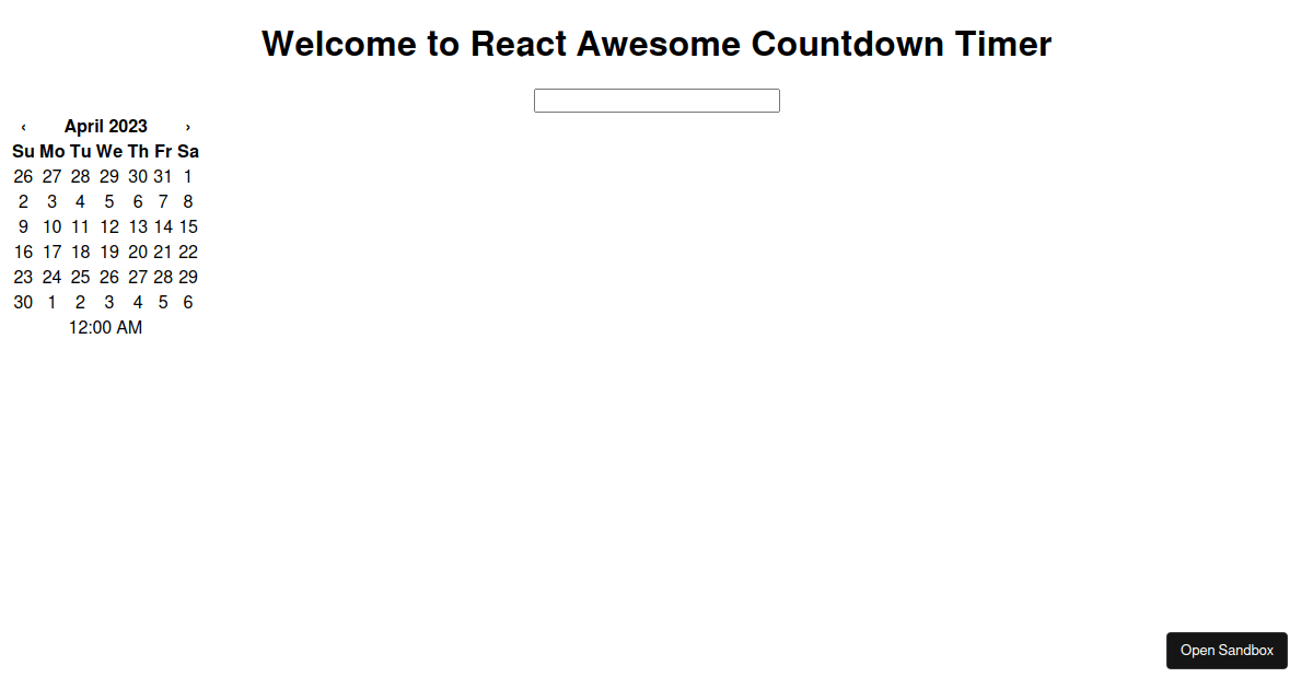 react-awesome-countdowntimer (forked) - Codesandbox