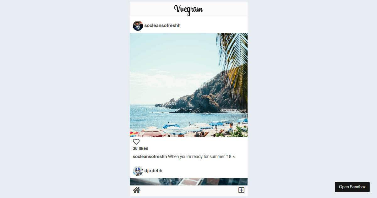 Instagram Clone Built With Vuejs Codesandbox