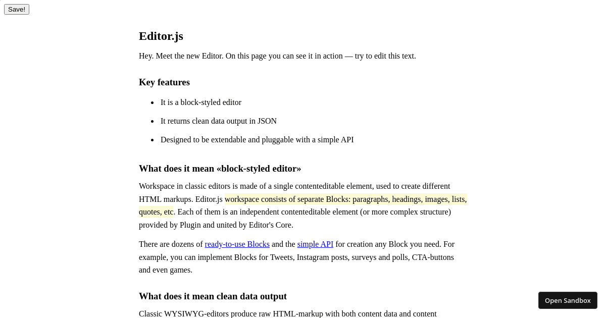 React editor (forked) - Codesandbox