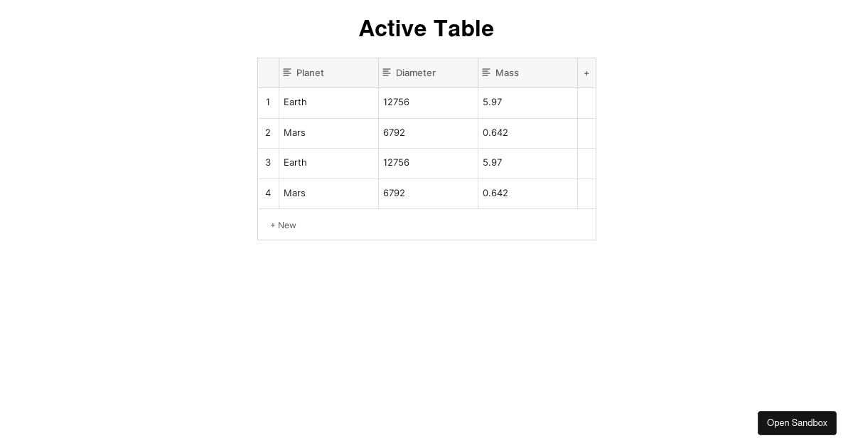 active-table-react (forked) - Codesandbox