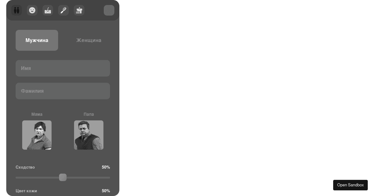 Character Creator - Codesandbox