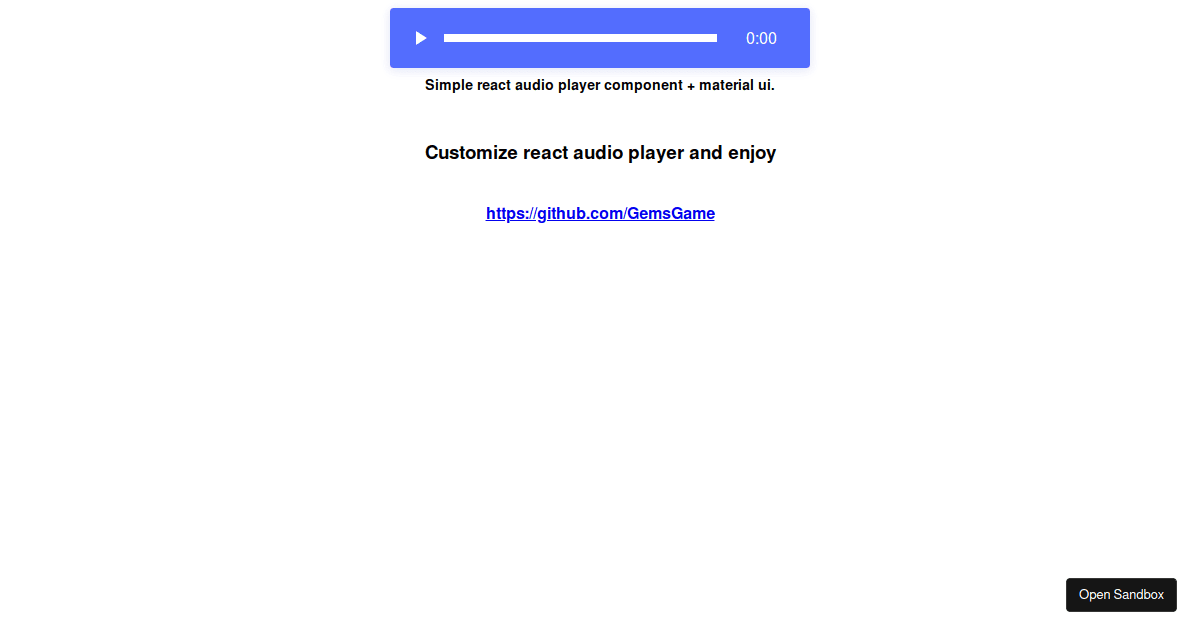 react audio player material-ui (forked) - Codesandbox