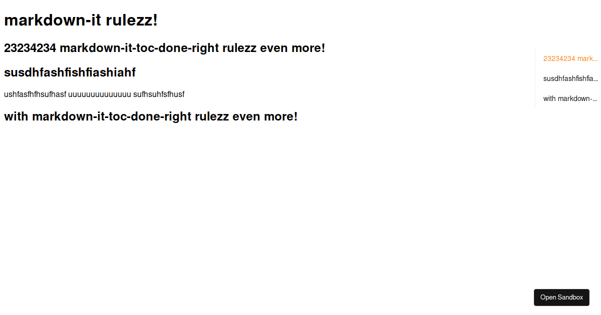 Markdown Toc Codesandbox