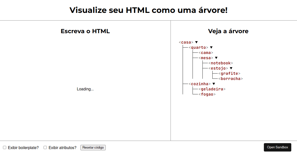 html-como-arvore - Codesandbox