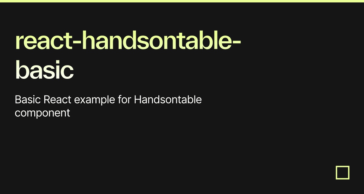 react-handsontable-basic - Codesandbox