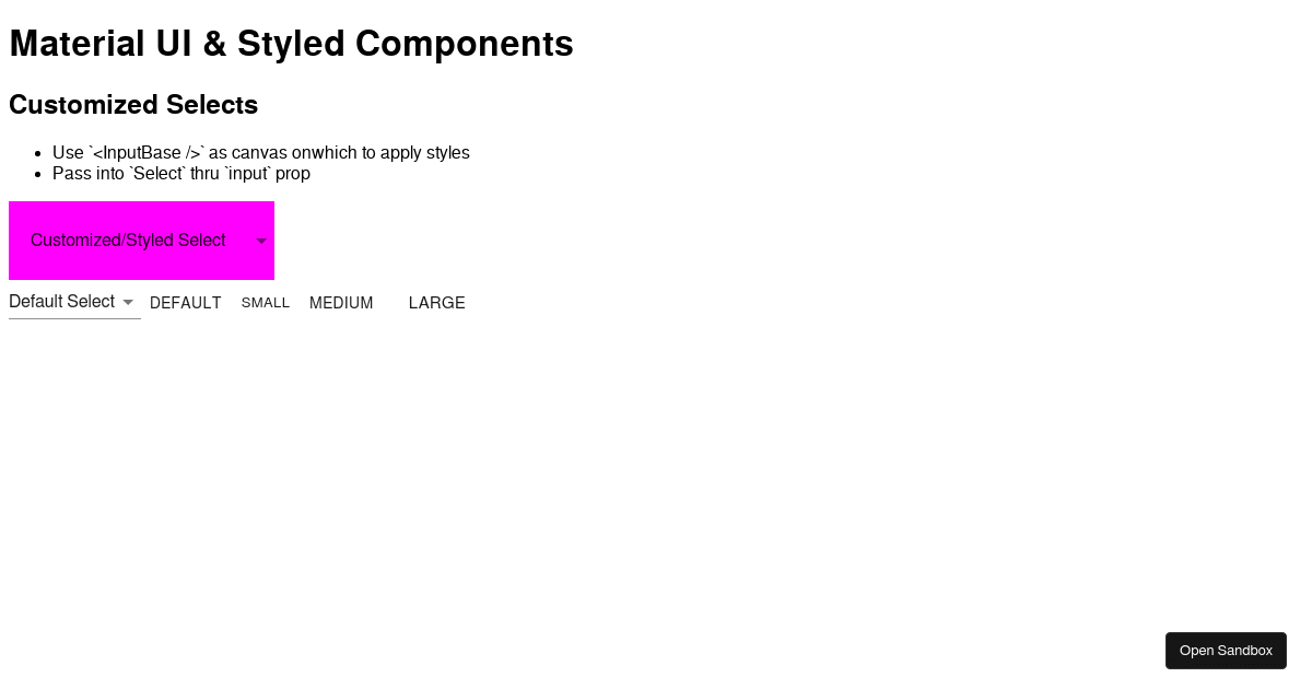 Material UI & Styled Components - Codesandbox Material UI & Styled Components - Codesandbox