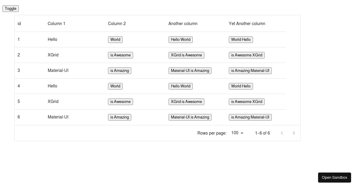 Data grid (community) (forked) - Codesandbox