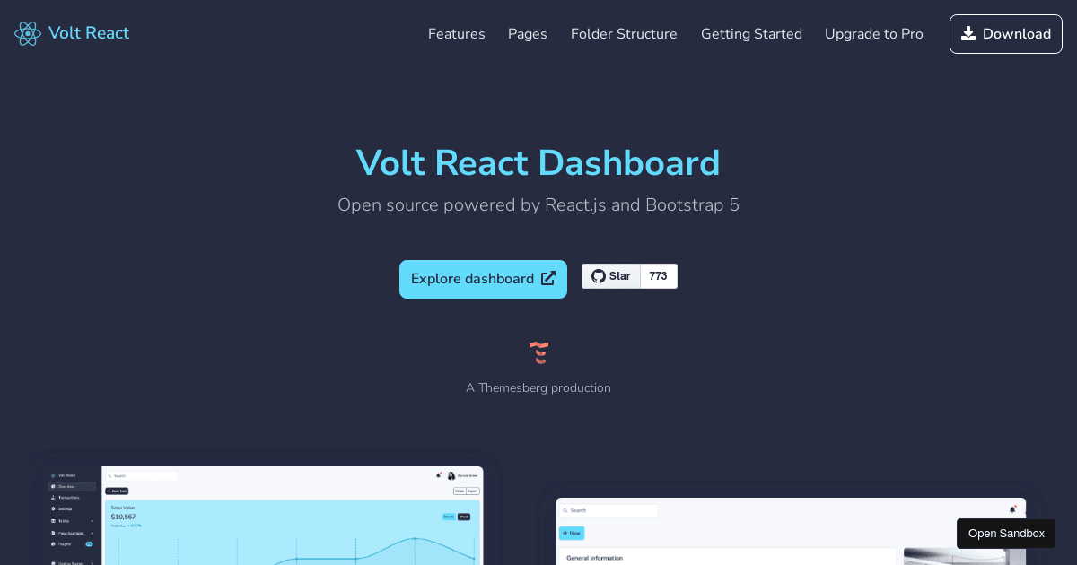 React-Dashboard-Volt (forked) - Codesandbox