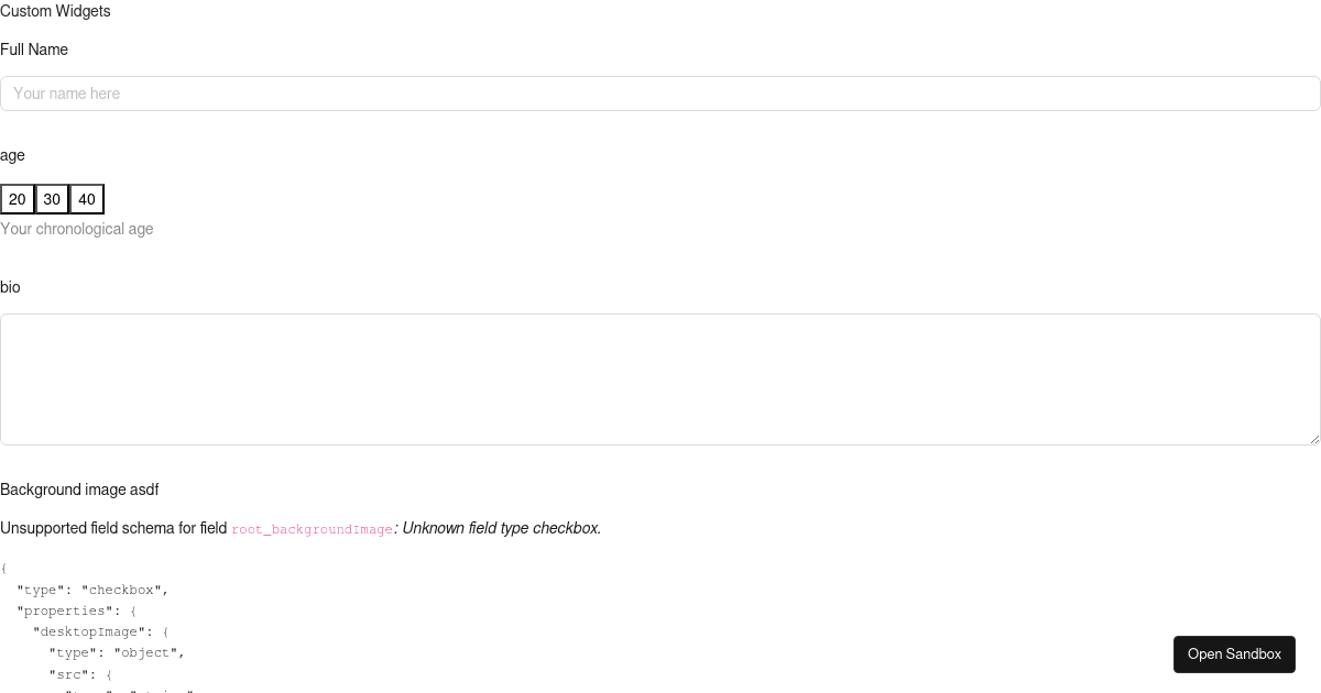 Custom Widgets Example (forked) - Codesandbox