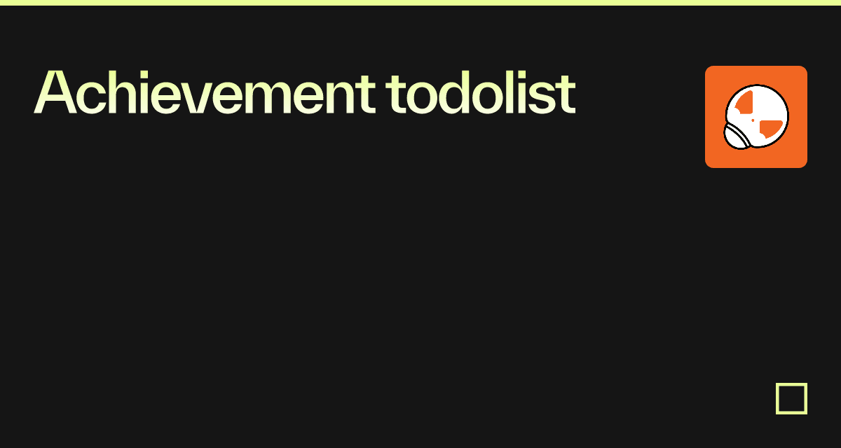 Achievement todolist - Codesandbox