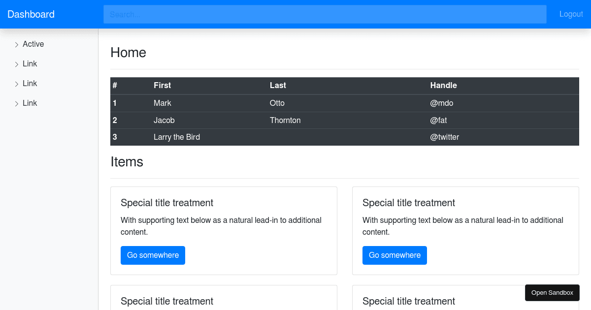 dashboard-bootstrap - Codesandbox