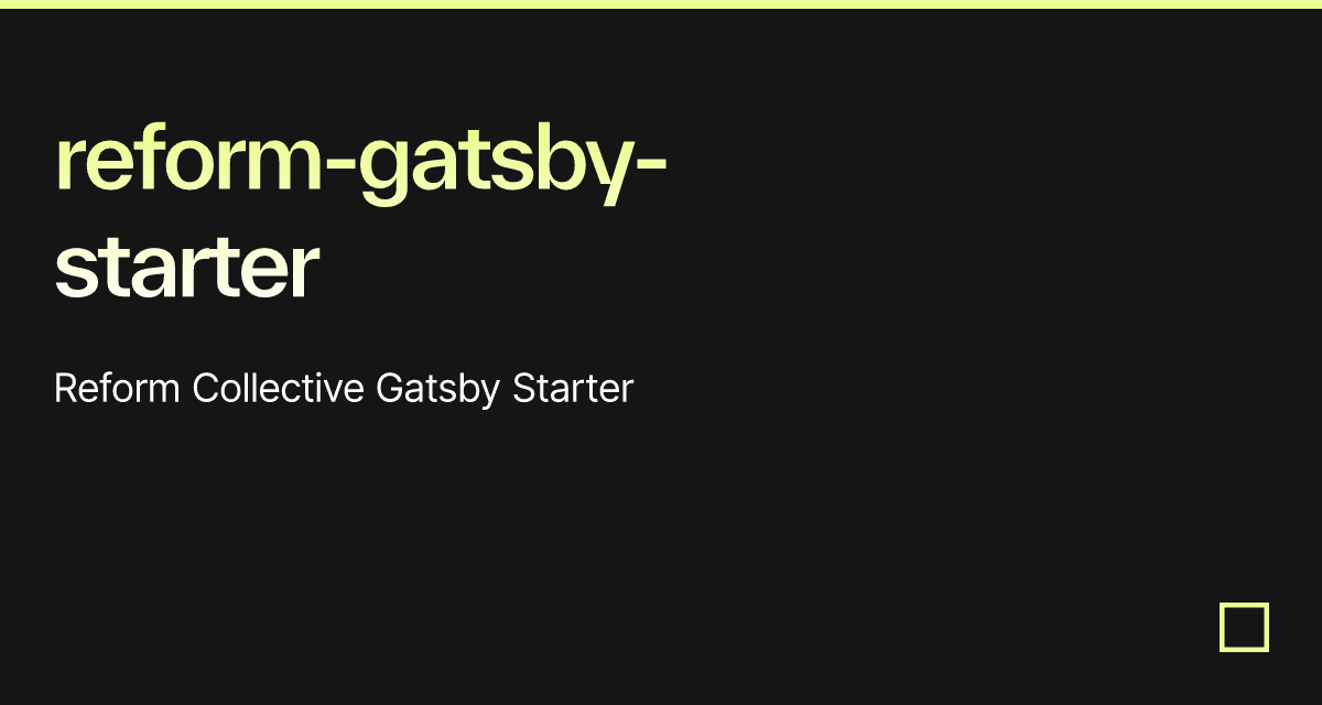 reform-gatsby-starter - Codesandbox