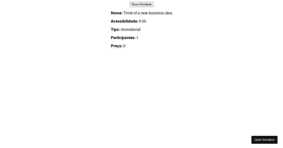 Bored API - Codesandbox