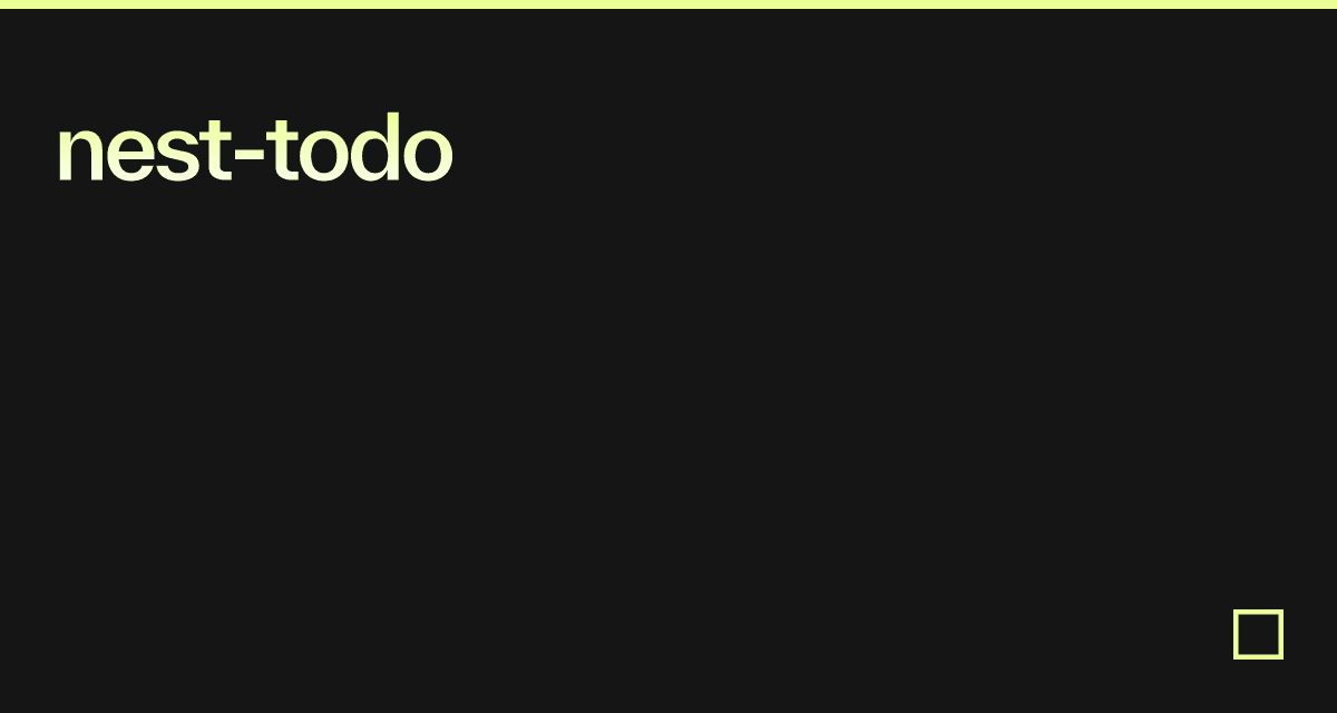 nest-todo - Codesandbox