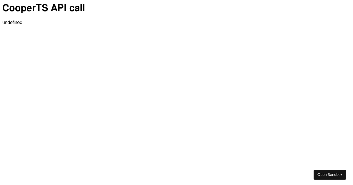 Cooperts Api Call Codesandbox