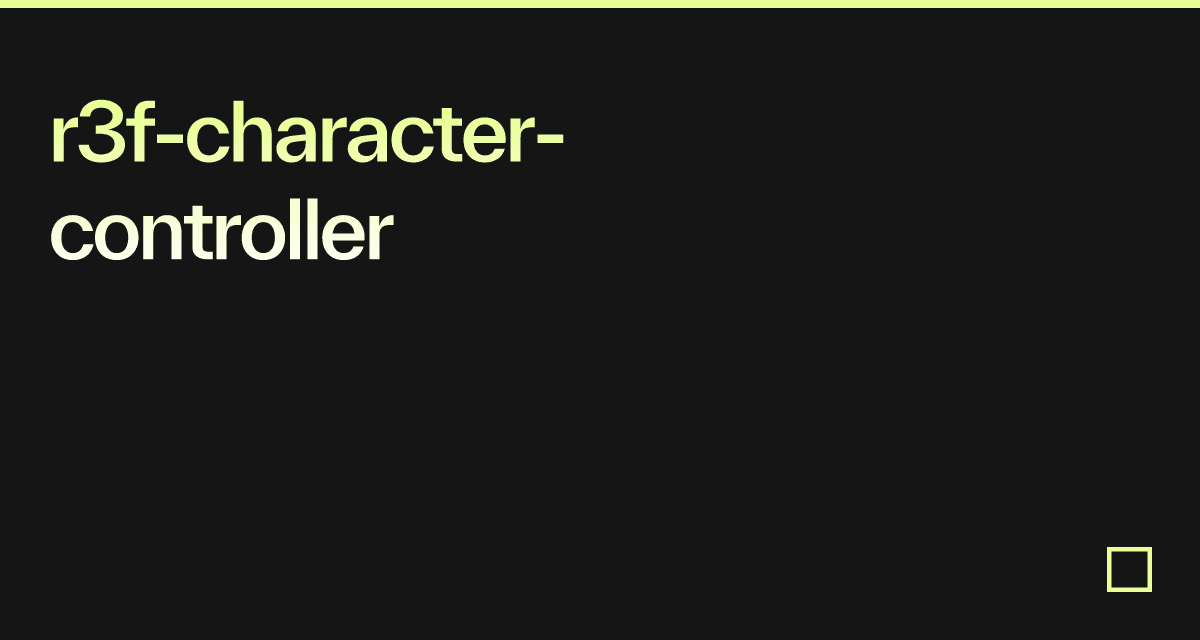 r3f-character-controller - Codesandbox