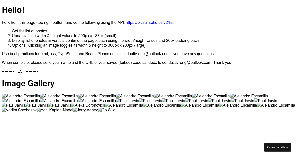 FrontEnd-Exercise (forked) - Codesandbox