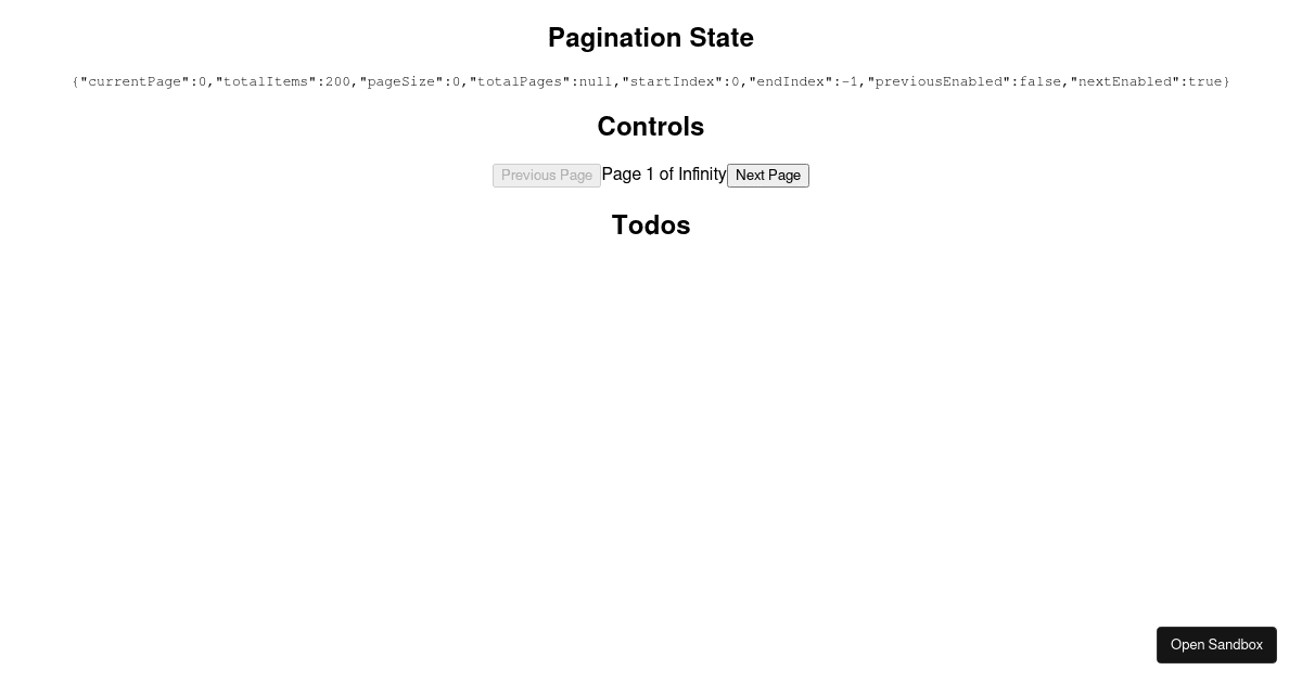 React Use Pagination Example Forked Codesandbox