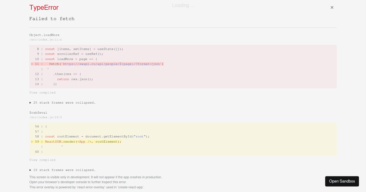 React Infinite Scroll React Hooks Demo Codesandbox