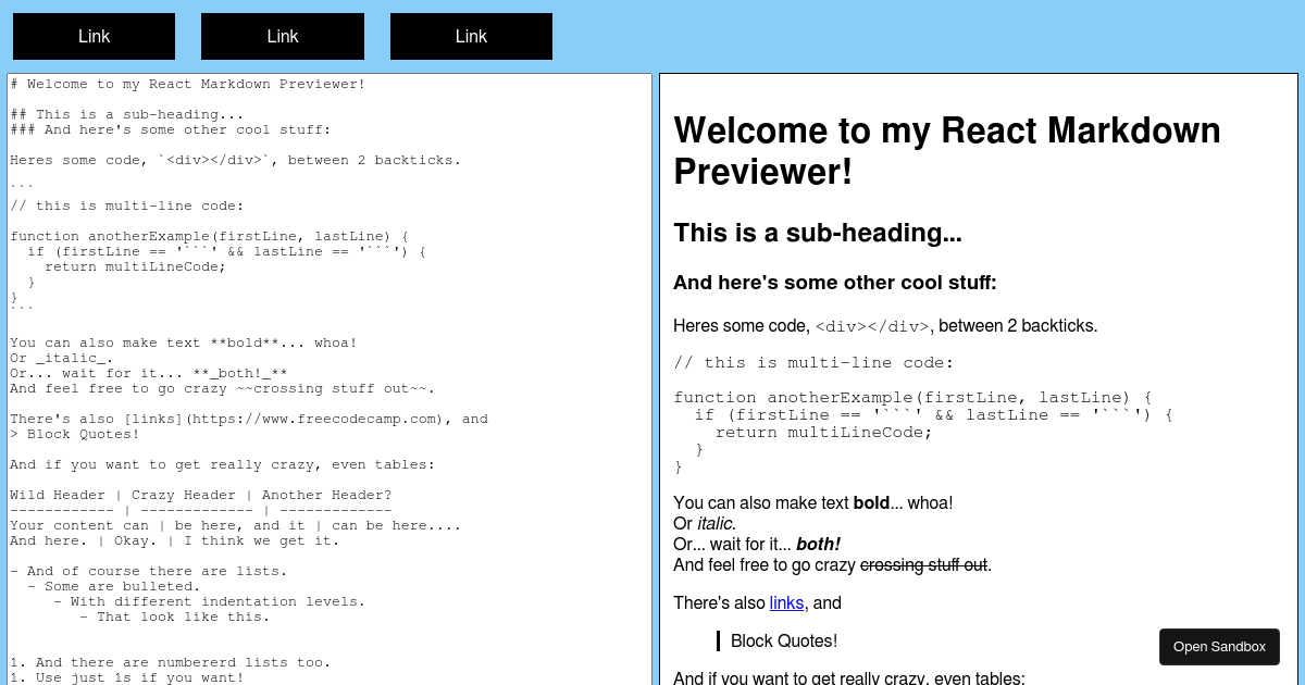 previewer - Codesandbox
