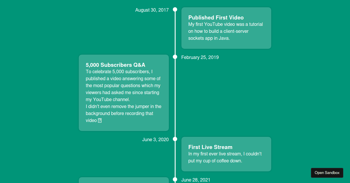 Vertical TImeline with CSS Grid - Codesandbox Vertical TImeline with CSS Grid - Codesandbox