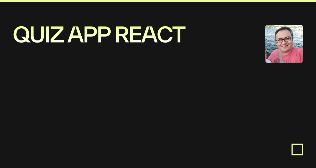 Quiz App React Codesandbox