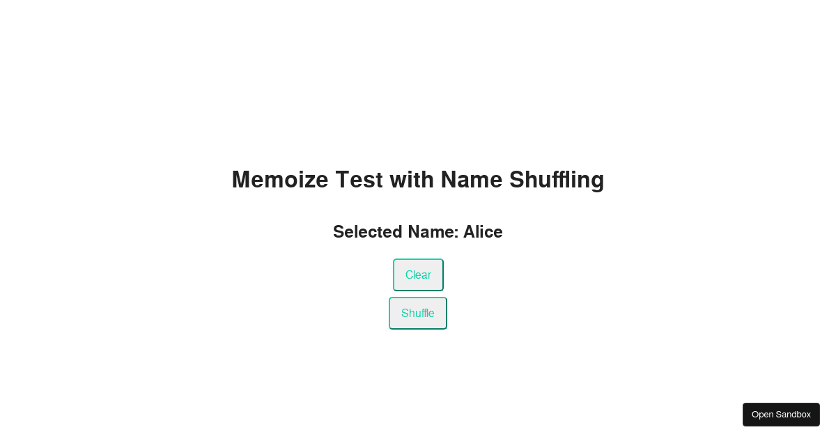 Memo Demo - Codesandbox