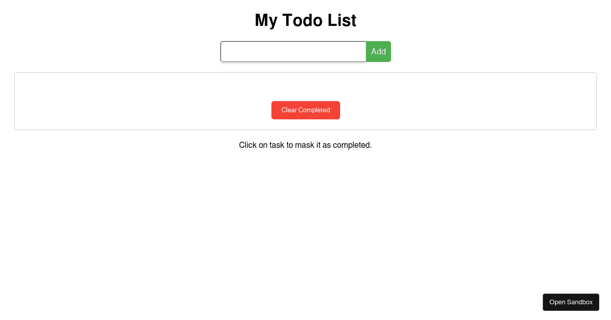 Develop a To-do Application - Codesandbox