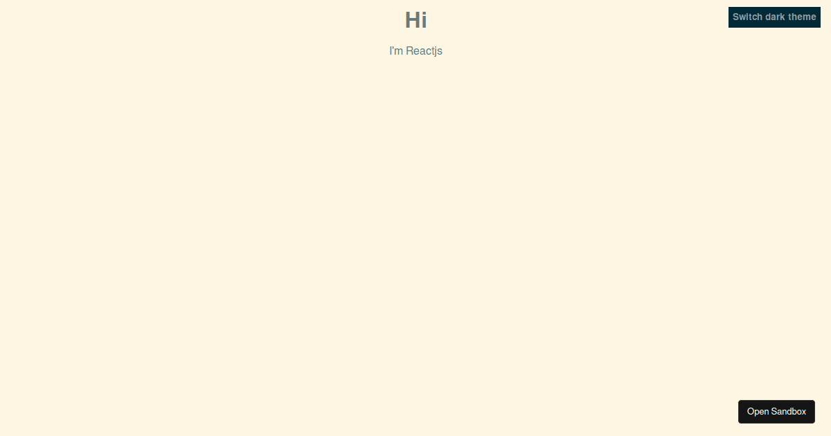 Theme Switcher With React Context Codesandbox