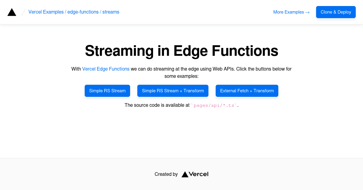 vercel/examples: streams - Codesandbox
