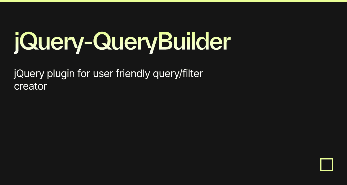 jQuery-QueryBuilder - Codesandbox
