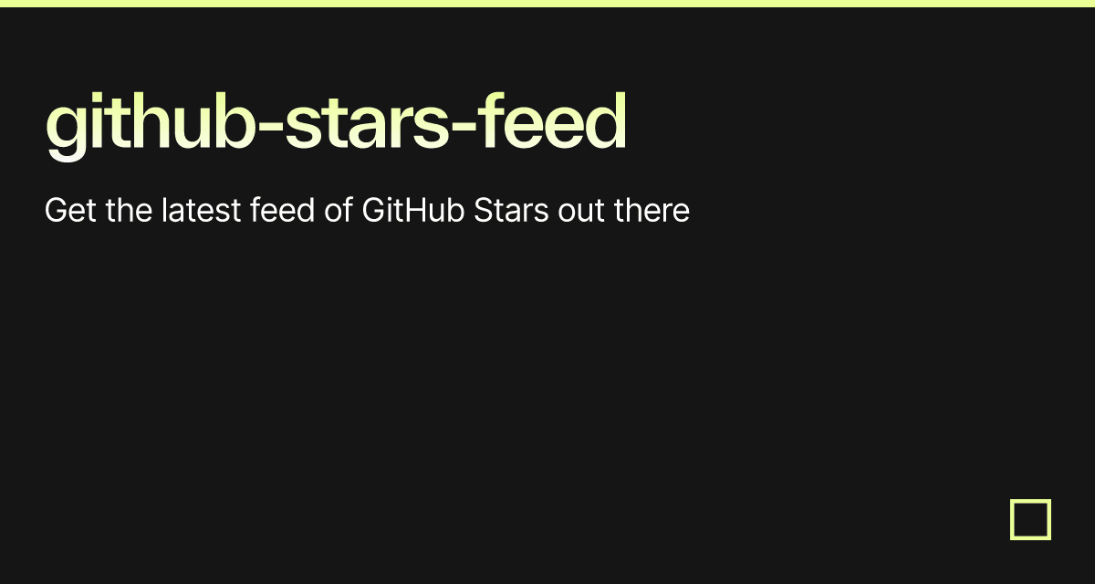 github-stars-feed - Codesandbox