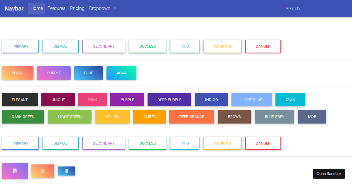 MDB - Navbar - Codesandbox