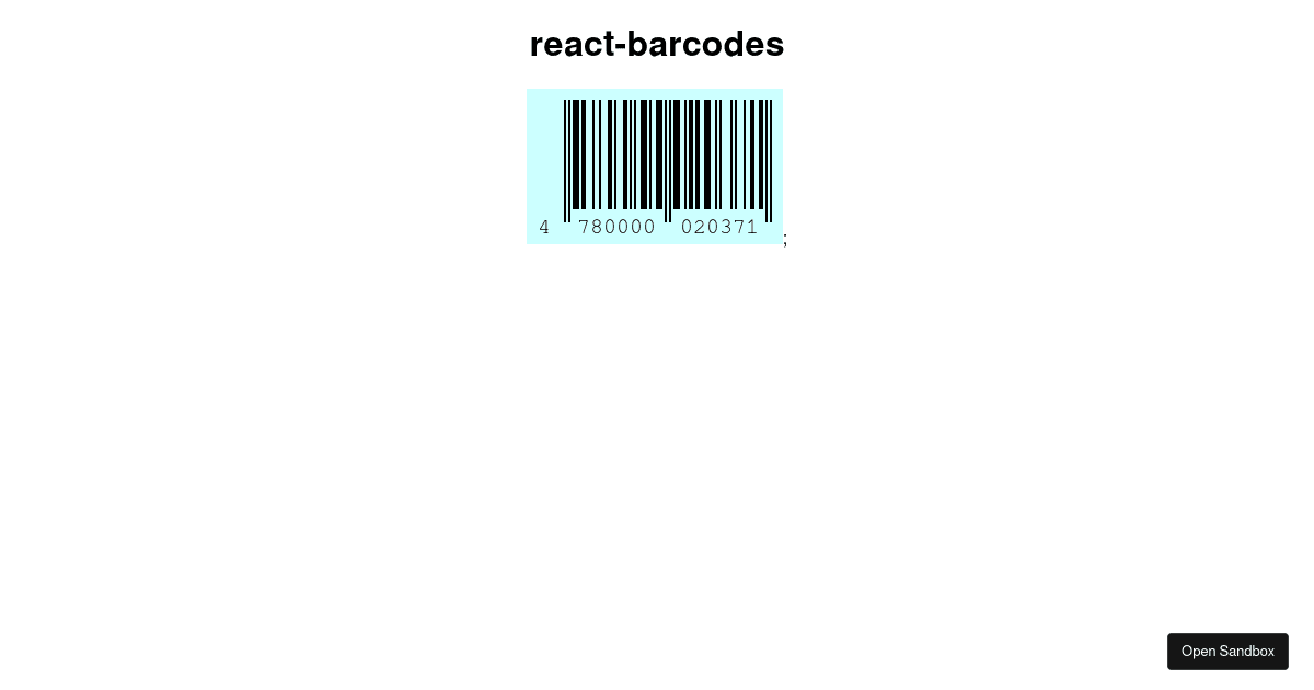 react-barcodes (forked) - Codesandbox
