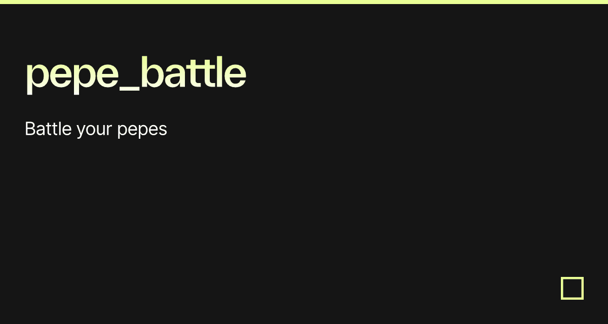 pepe_battle - Codesandbox