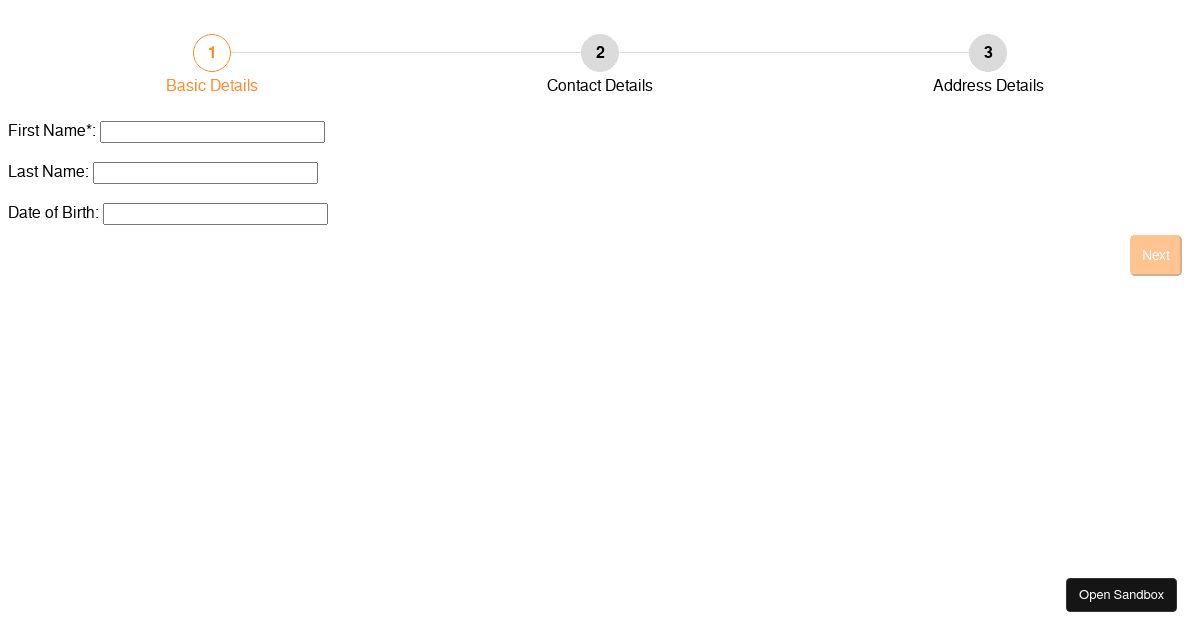Formik Wizard Example - Codesandbox