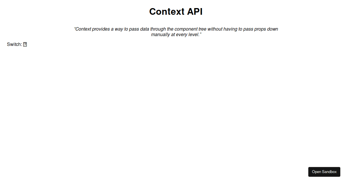 useContext Examples - Codesandbox