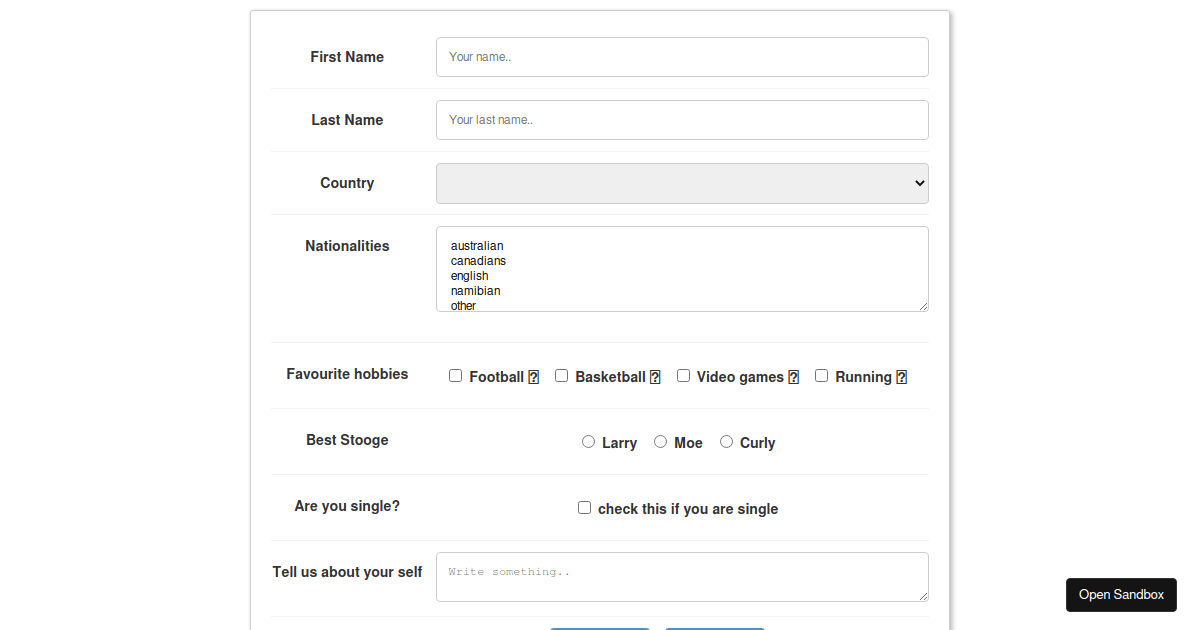 Simple form using vue-controlled-form-fields - Codesandbox
