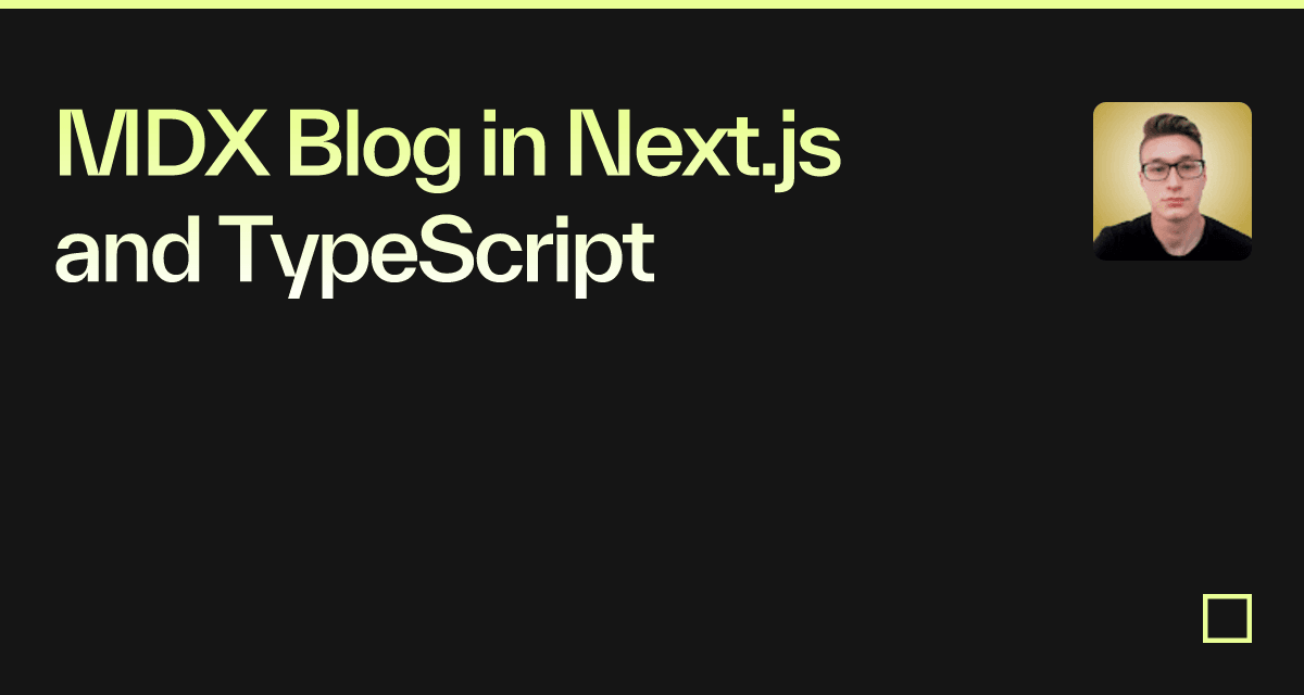 Mdx Blog In Nextjs And Typescript Codesandbox