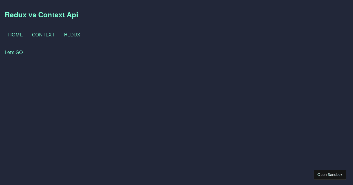Redux Vs Context Api Codesandbox