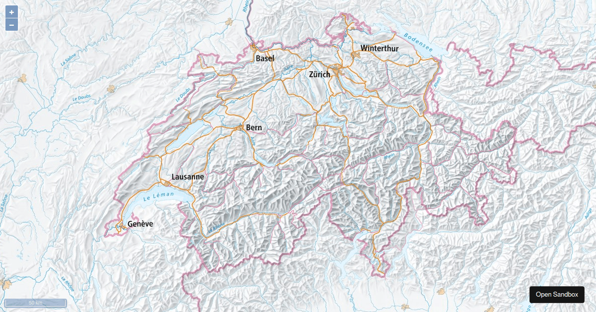 Geoadmin with vanilla OpenLayers - Codesandbox