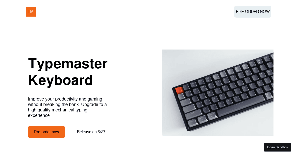 typemaster-pre-launch-landing-page - Codesandbox