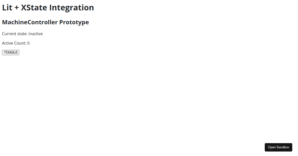 Lit + XState MachineController Prototype - Codesandbox