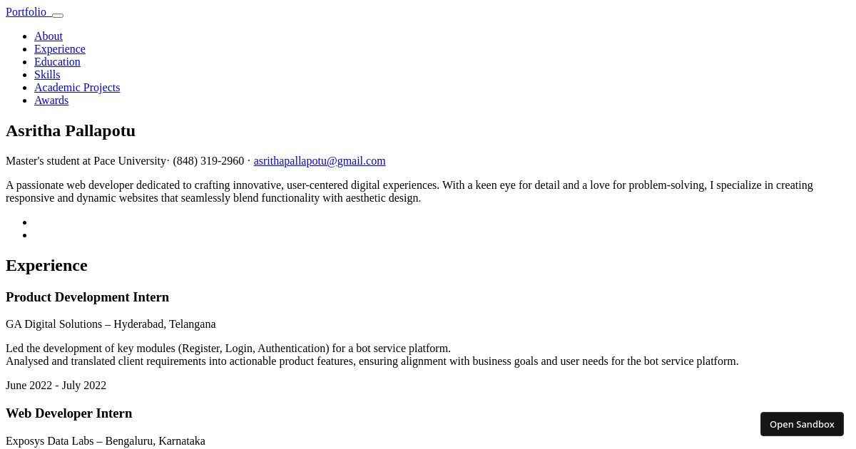 Resume - Codesandbox
