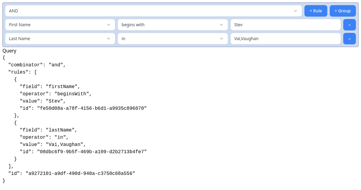 React Query Builder Tremor Template - Codesandbox