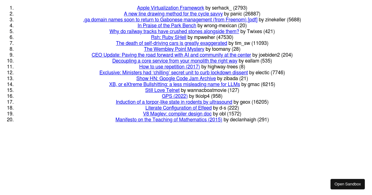 HN REST example - Codesandbox