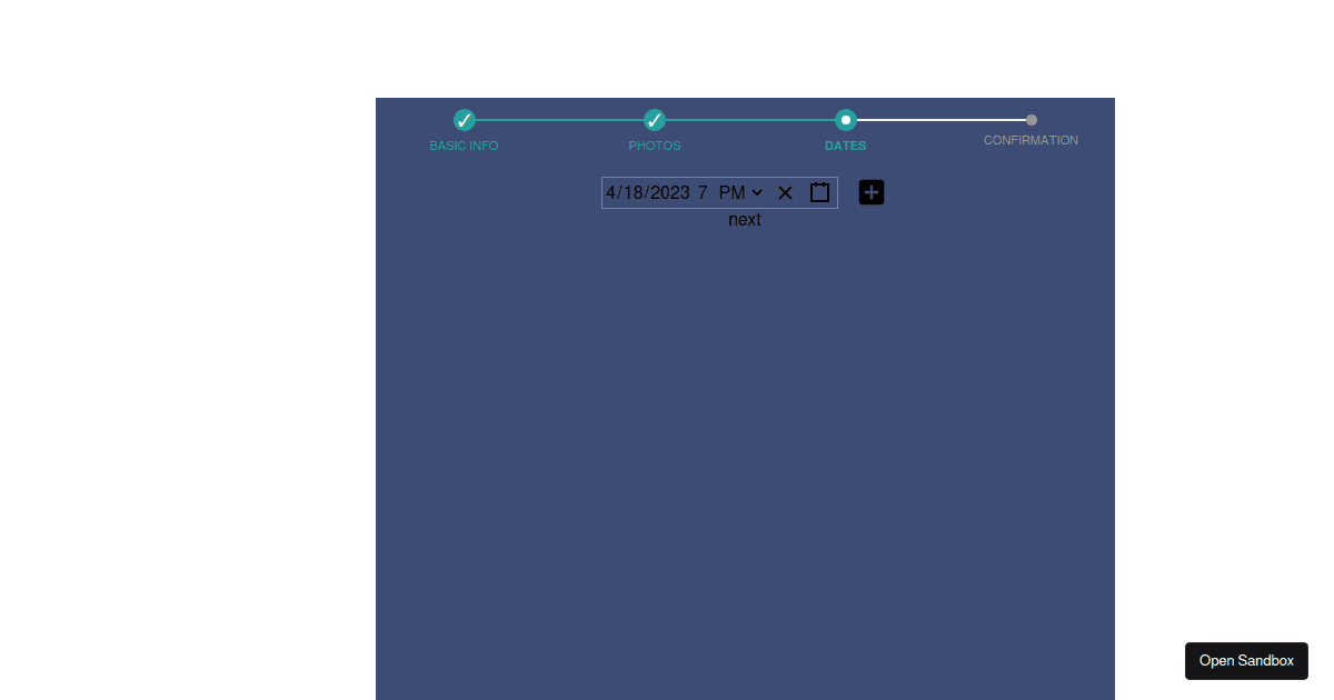 react steps - Codesandbox